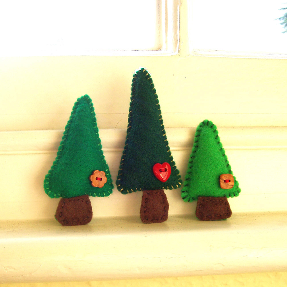 Handmade Felt Tree Magnets - Family Of 3 on Luulla