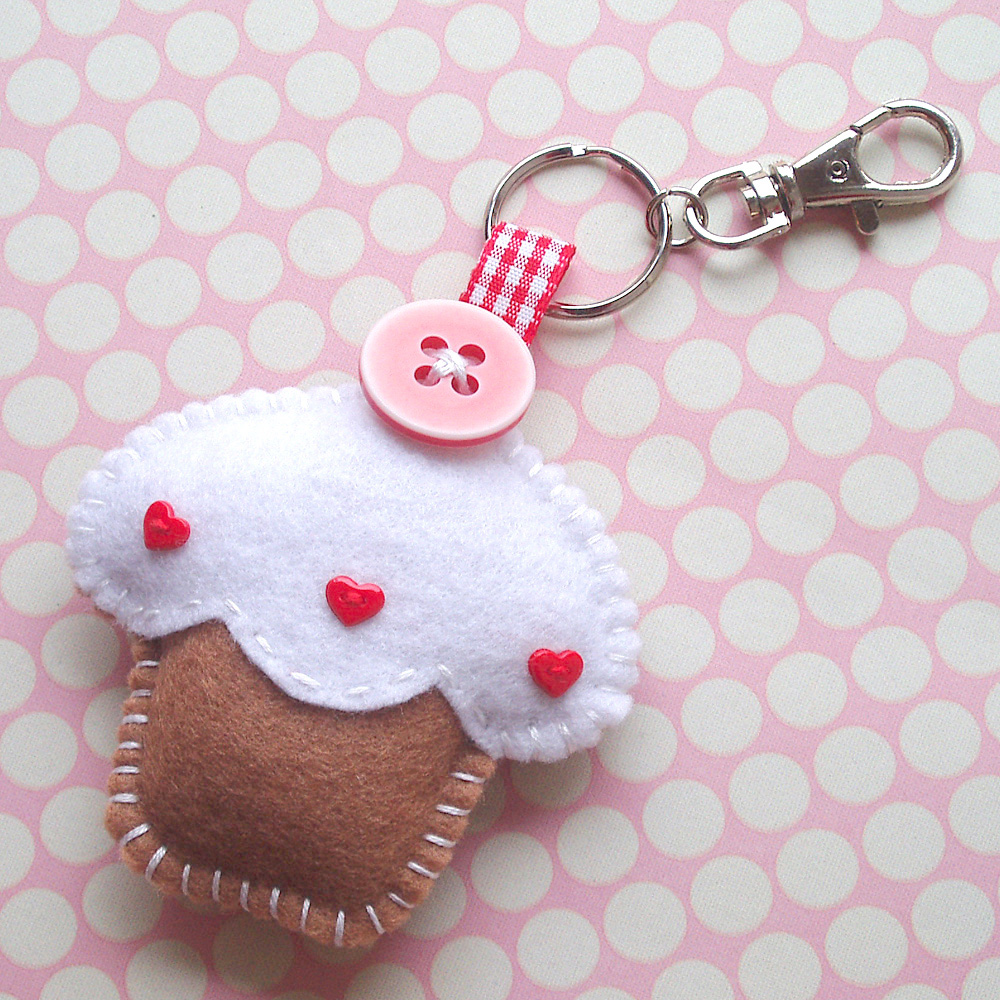 Cupcake Keyring Charm - Toffee on Luulla