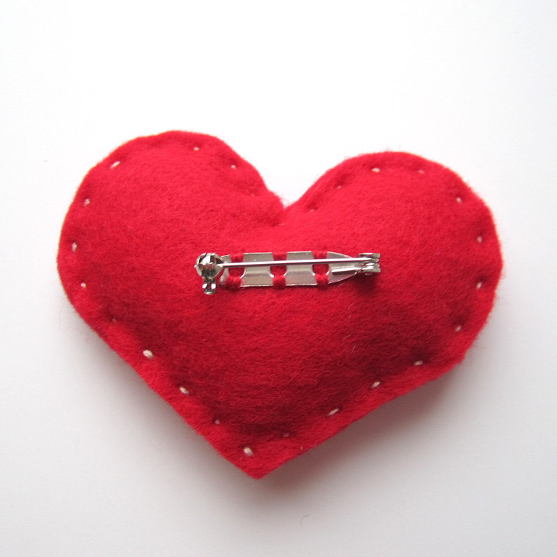 Red Love Heart Brooch on Luulla